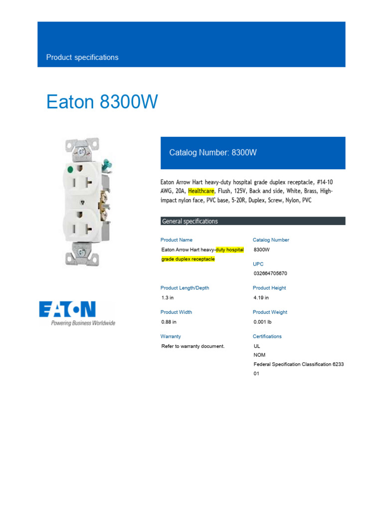 Eaton 8300 | PDF | Ac Power Plugs And Sockets | Electrical Components
