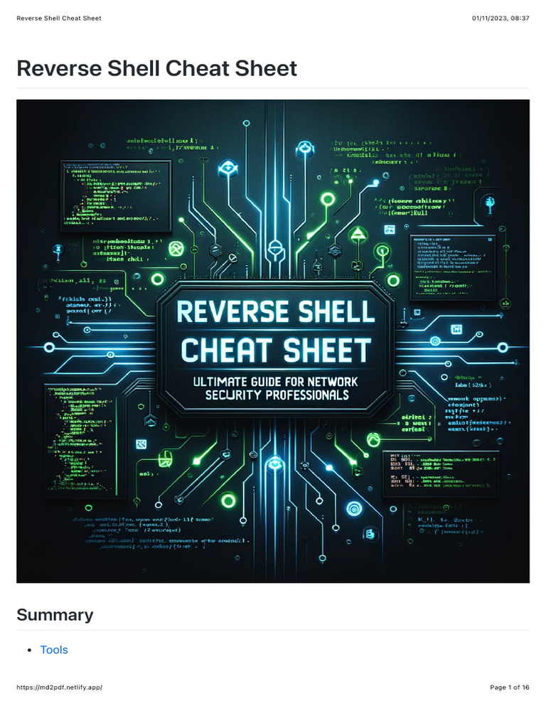 Reverse Shell Cheat Sheet | PDF | Computing | Unix Software Reverse Shell Cheat Sheet | PDF | Computing | Unix Software
