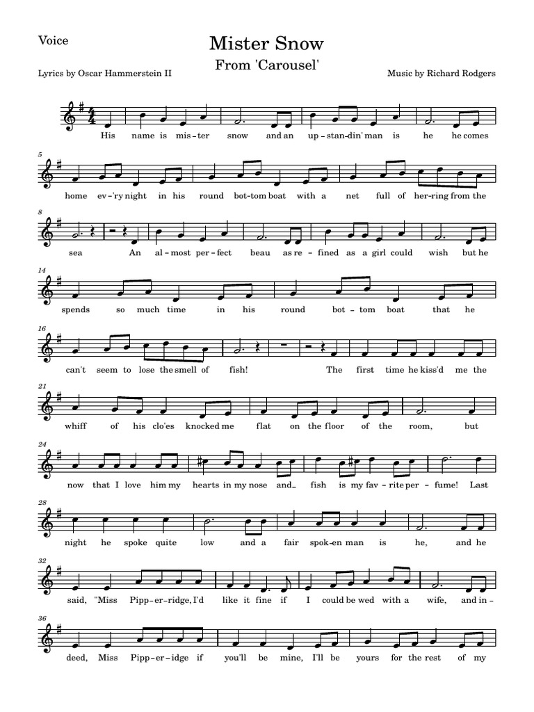 Mister Snow: From 'Carousel' | PDF | Tony Award Winners | Performing Arts