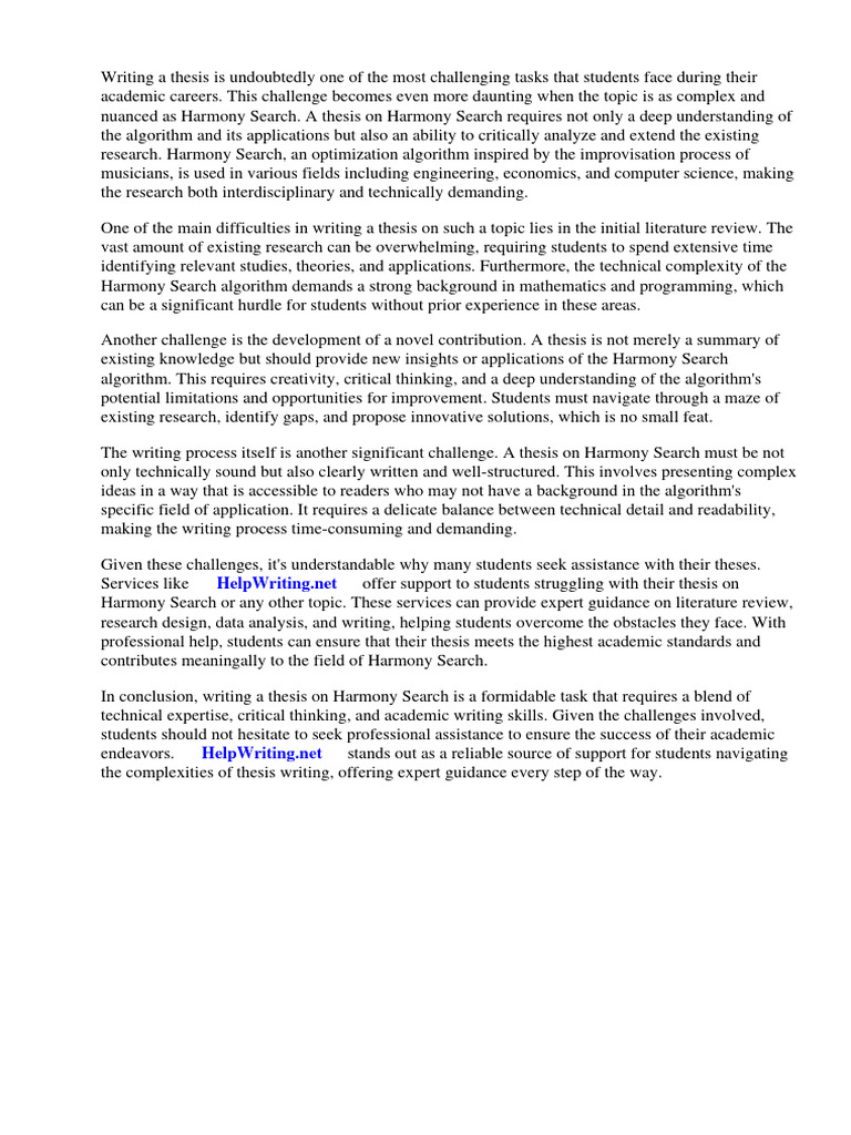 Harmony Search Thesis | PDF | Mathematical Optimization | Algorithms