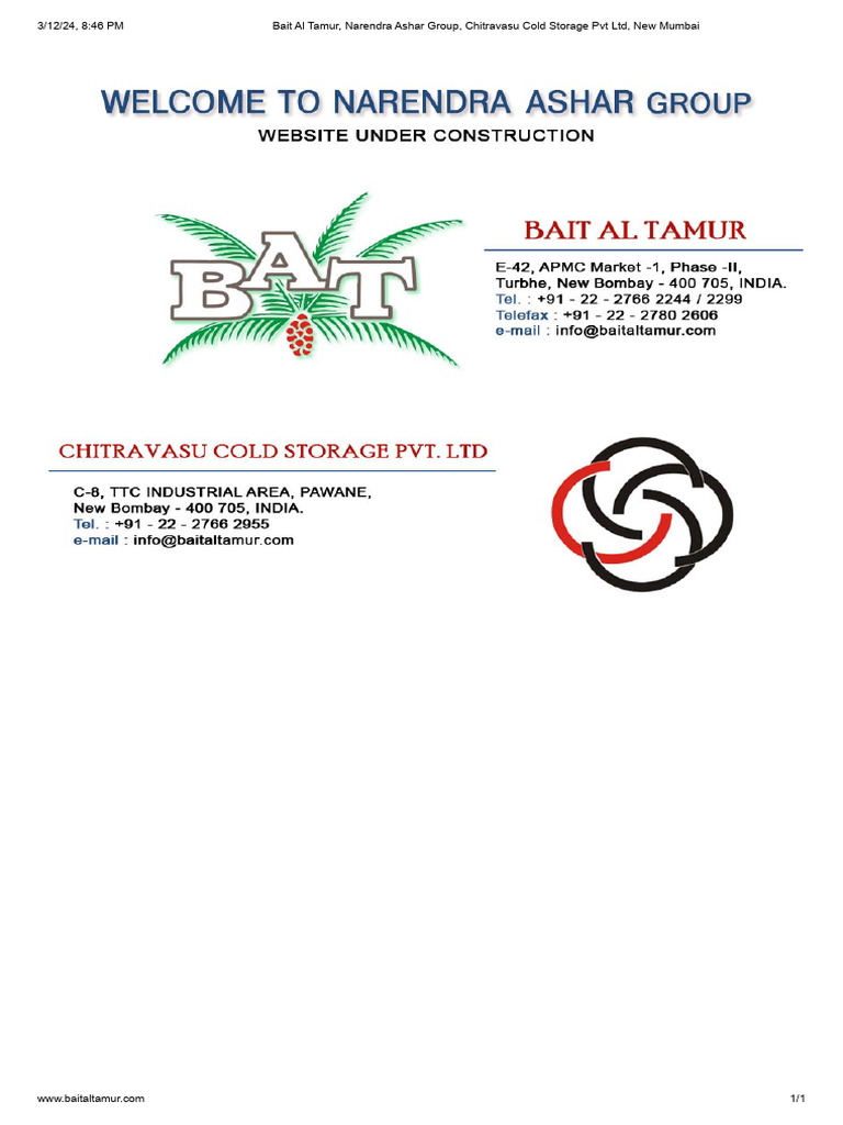 Bait Al Tamur, Narendra Ashar Group, Chitravasu Cold Storage PVT LTD ...