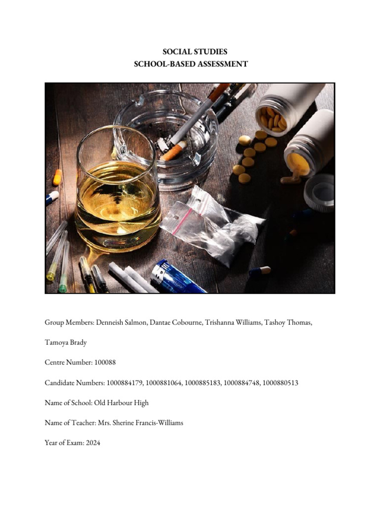 Social Studies SBA ( Substance Abuse ) | PDF | Substance Abuse ...