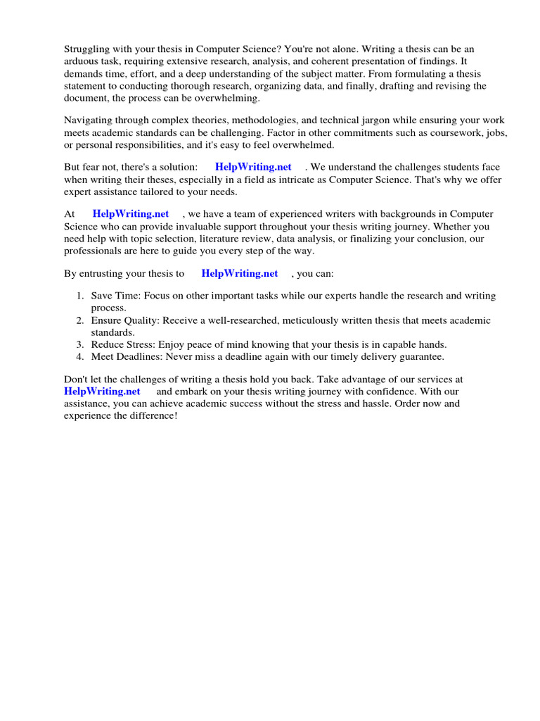 Sample Thesis in Computer Science | PDF | Thesis | Computing