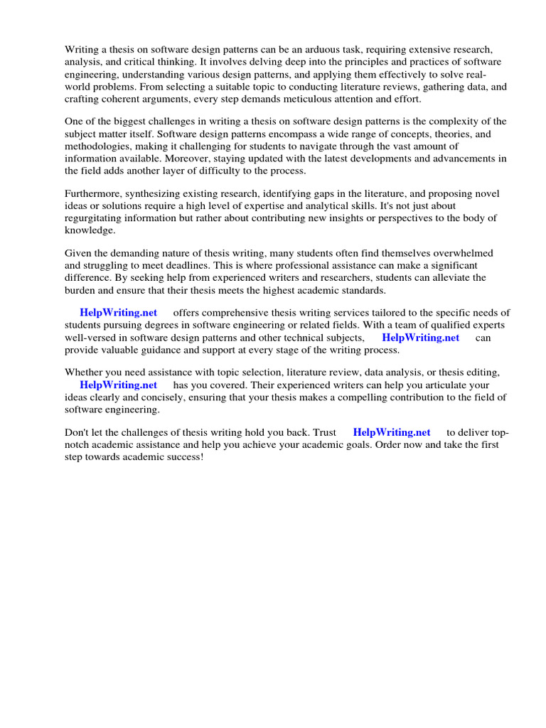Thesis On Software Design Patterns | PDF | Software Design Pattern ... Thesis On Software Design Patterns | PDF | Software Design Pattern ...