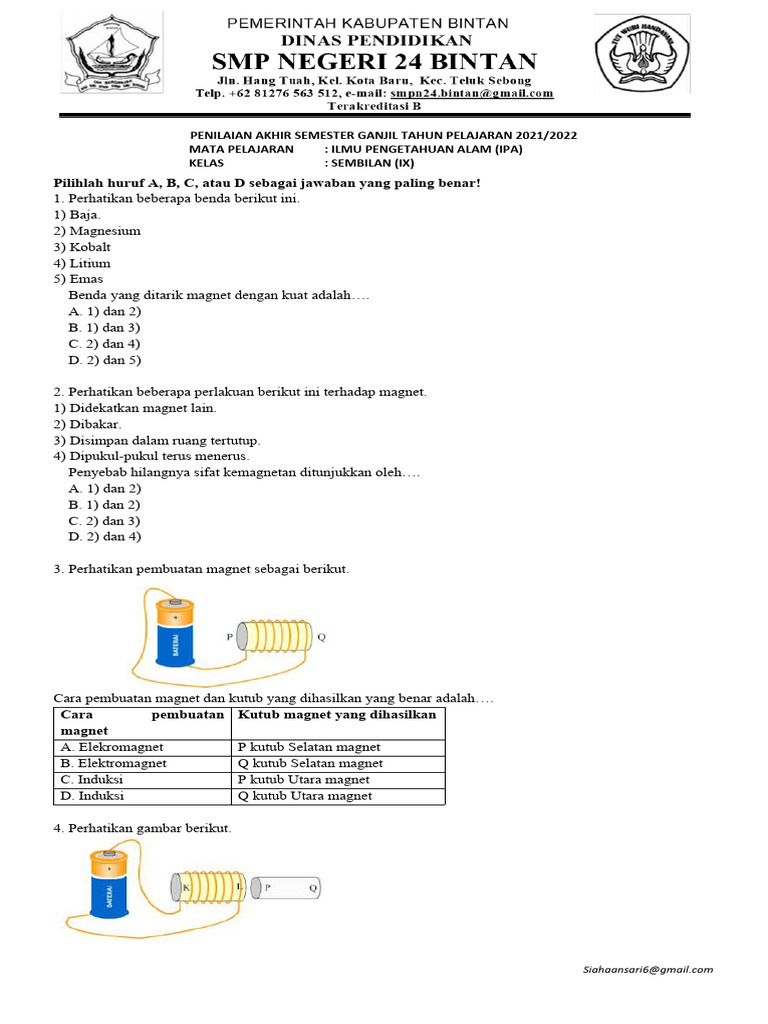 Penilaian Akhir Semester IPA Kelas IX | PDF