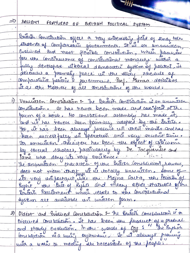 Salient Features of UK Constitution | PDF | Wellness | Science ...