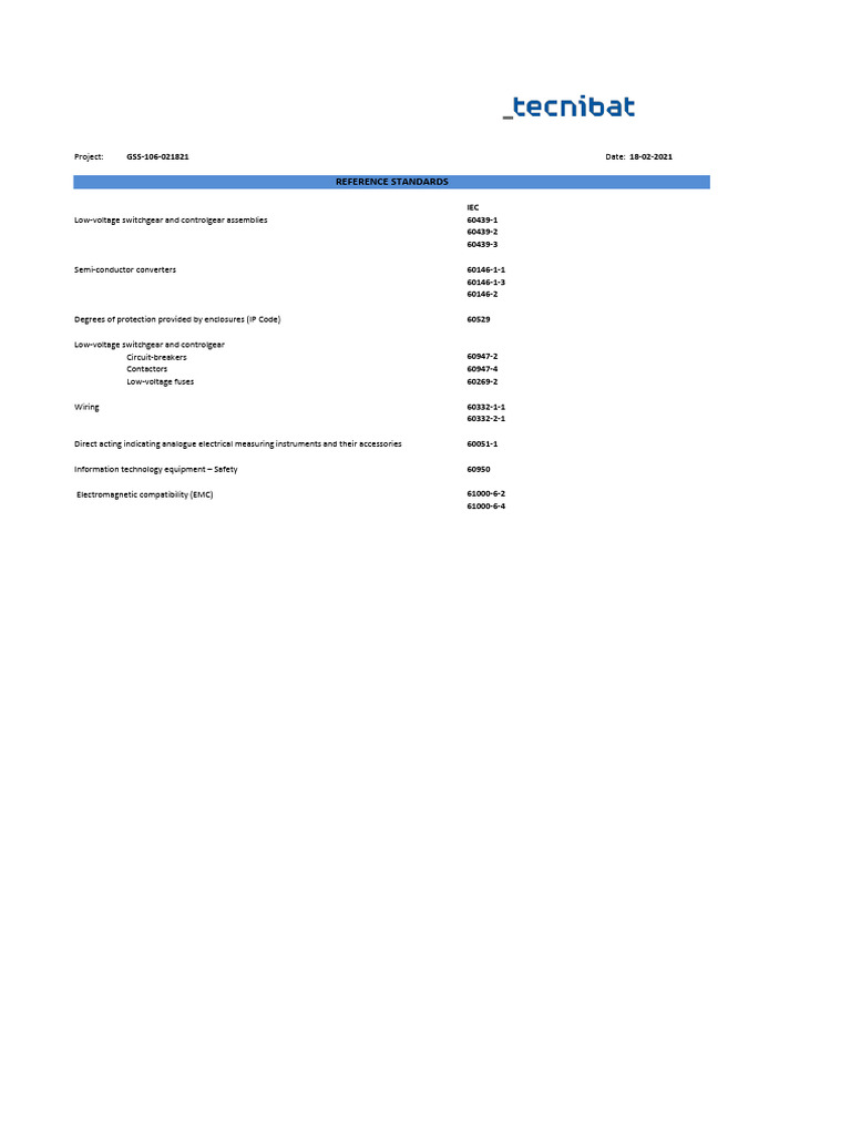 Low-Voltage Switchgear Specifications | PDF | Battery Charger | Direct ...