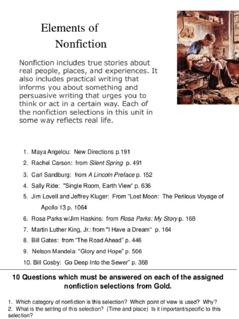 Creative Non Fiction Introduction. Lesson | PDF