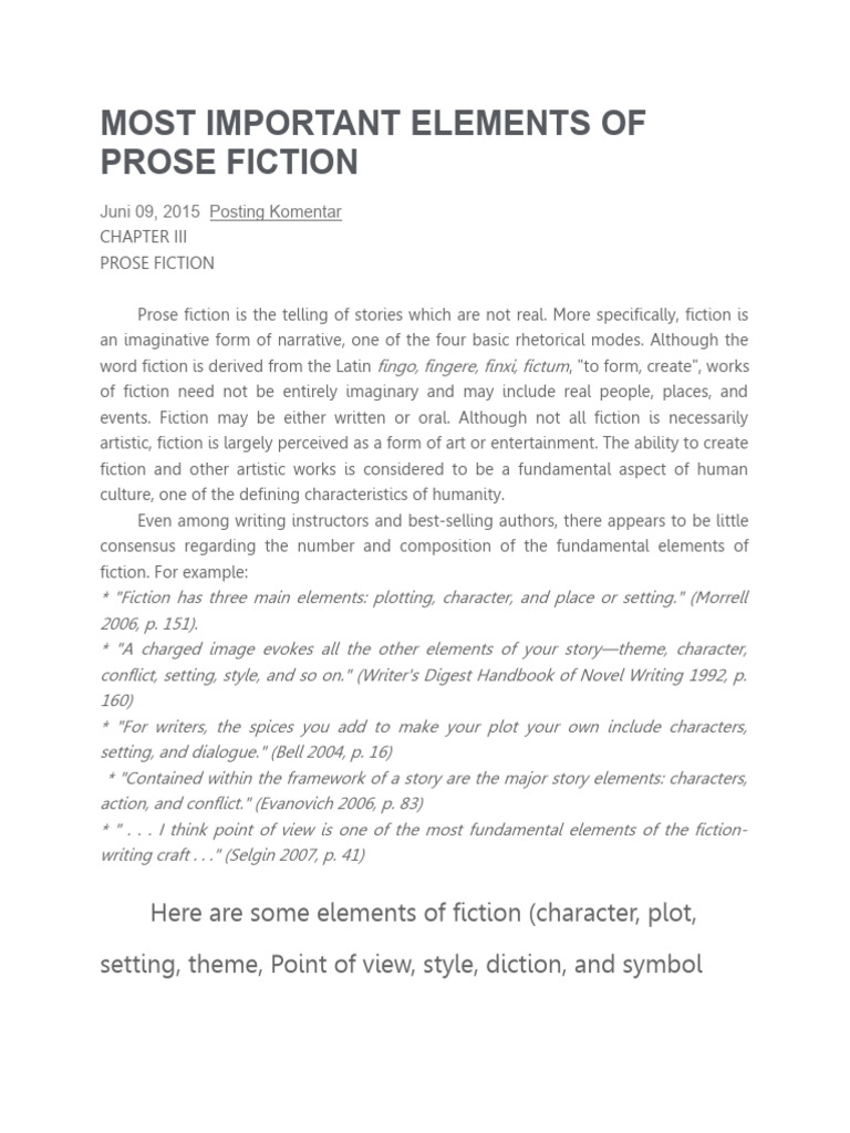 Elements of Prose.. | PDF | Narration | Plot (Narrative)
