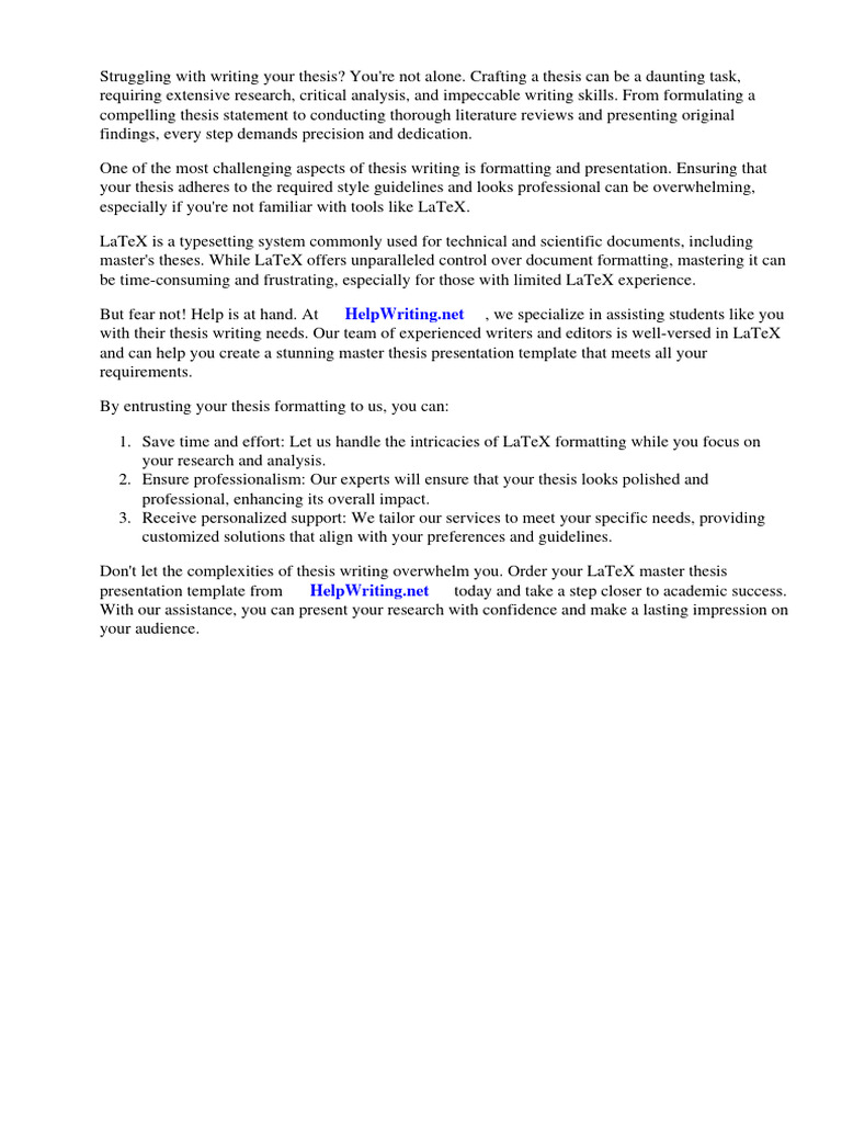 Latex Master Thesis Presentation Template | PDF | Thesis | Page Layout