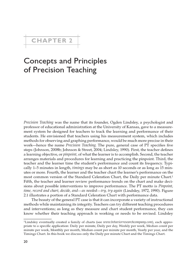 Concepts and Principles of Precision Teaching | PDF | Fluency | Learning