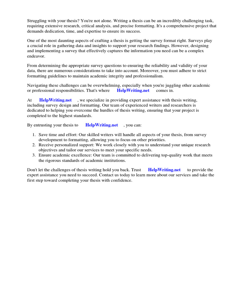 Thesis Survey Format | PDF | Sampling (Statistics) | Thesis