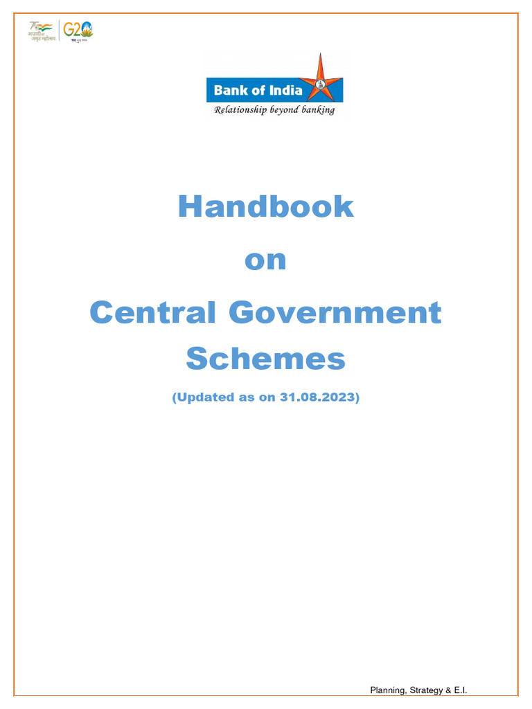 Central Government Schemes Handbook | PDF | Pension | Banking