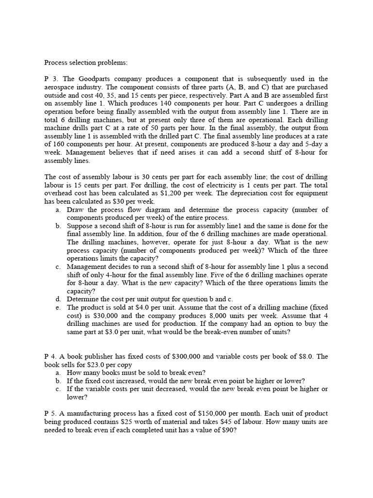 Process Selection | PDF | Financial Accounting | Economics