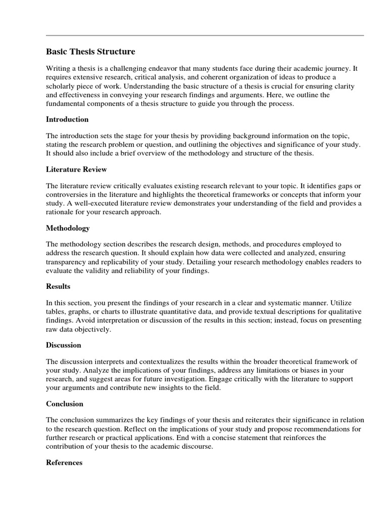 Basic Thesis Structure | PDF | Methodology | Essays