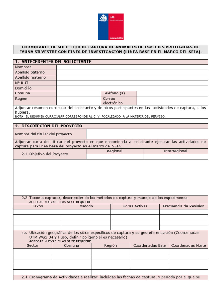 formulario_de_solicitud_de_permiso_de_captura_de_animales_de_especies ...