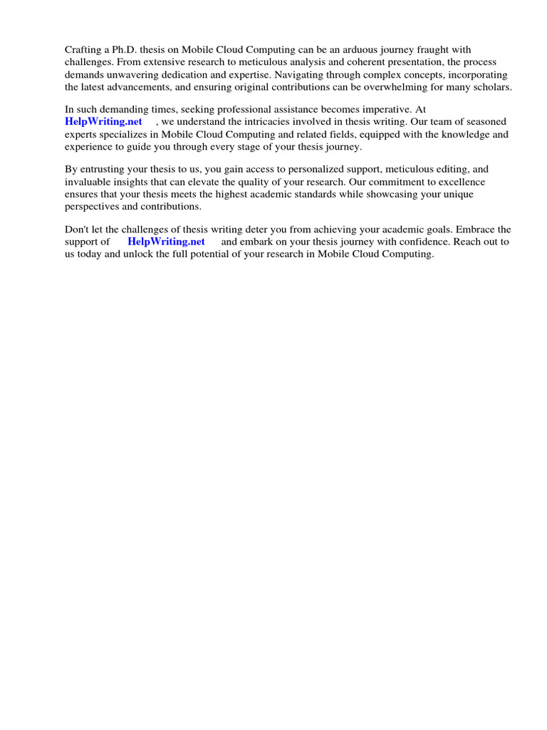 PHD Thesis Mobile Cloud Computing | PDF | Cloud Computing | Computing