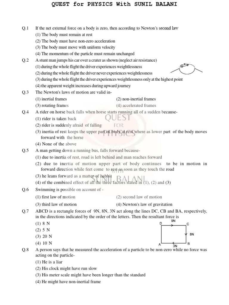 nlm | PDF | Force | Newton's Laws Of Motion
