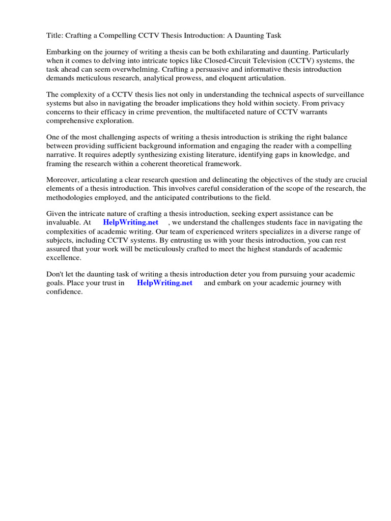 CCTV Thesis Introduction | Download Free PDF | Closed Circuit ...