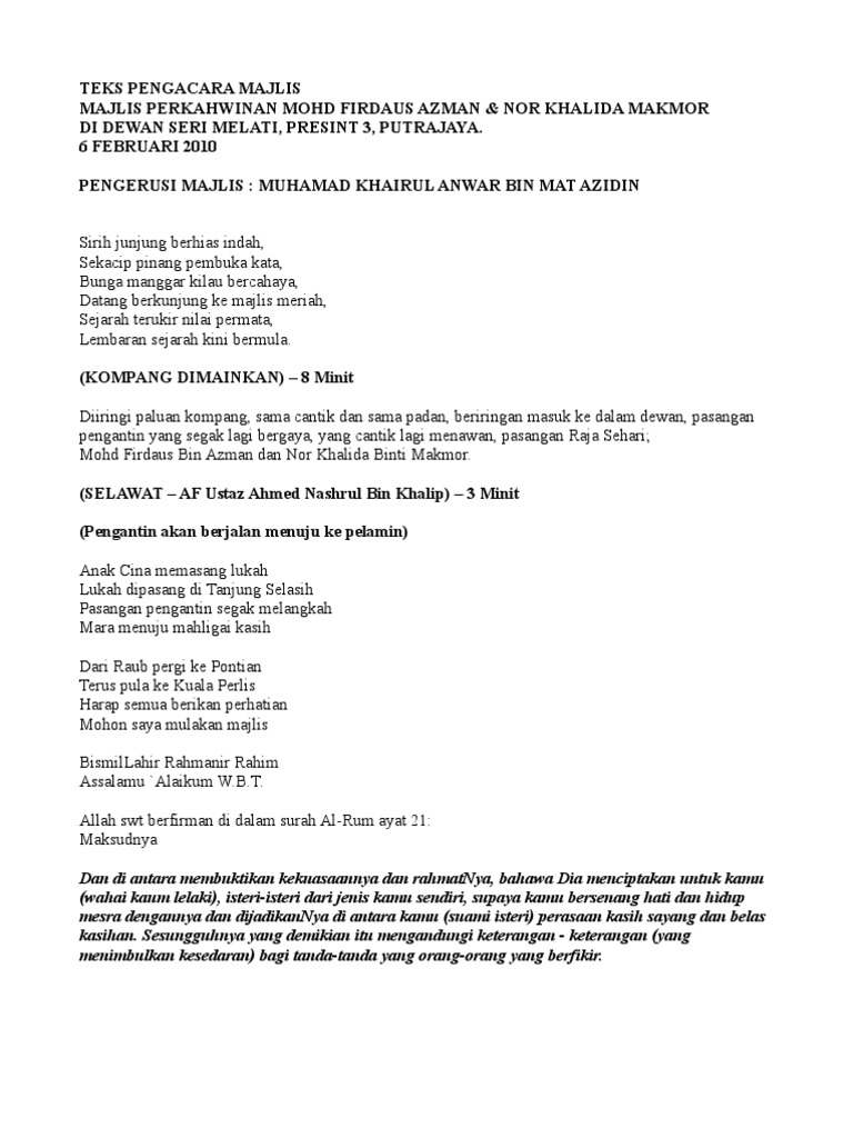 Teks Ucapan Untuk Majlis An | PDF