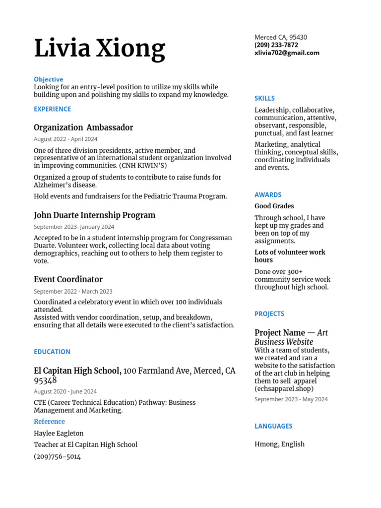 resume 1 | PDF | Cognitive Science | Behavior Modification