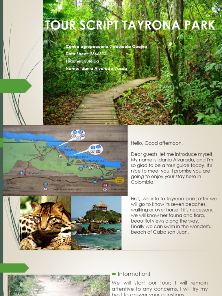 TOUR SCRIPT TAYRONA PARK Idania | PDF | Home & Garden | Wellness