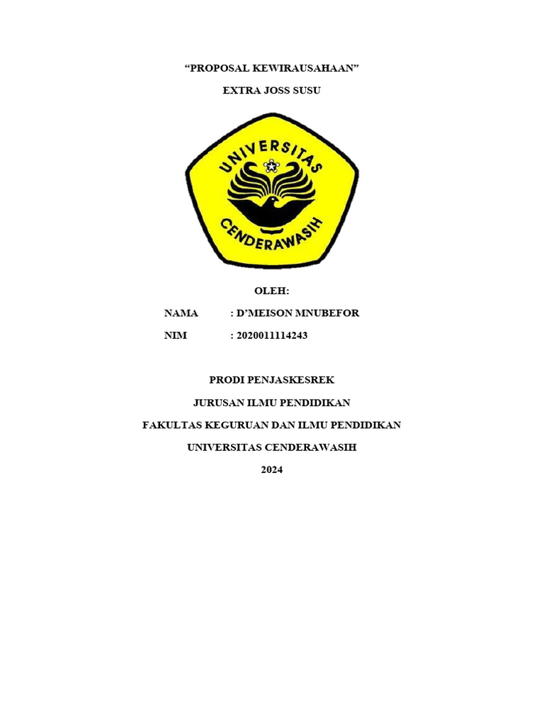 Proposal Kewirausahaan 2024 | PDF