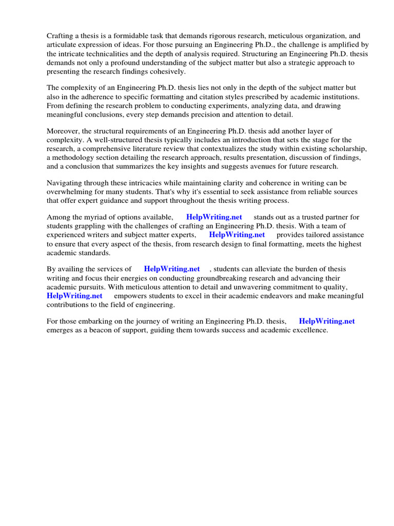 Engineering Phd Thesis Structure Pdf Thesis Doctor Of Philosophy