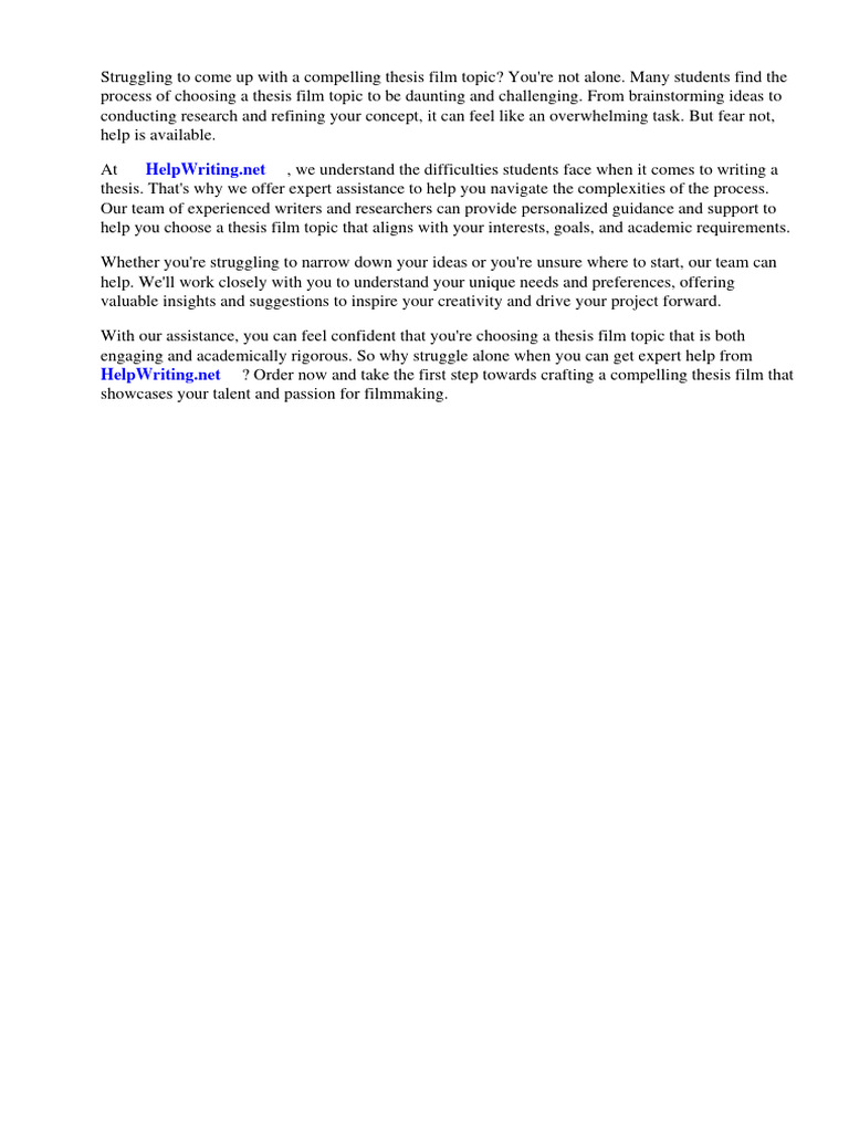 Thesis Film Topics | PDF | Thesis | Film Noir