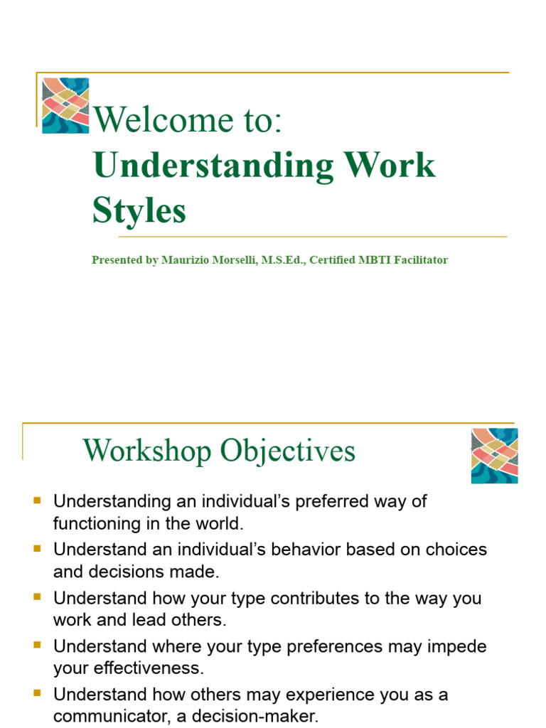 WORK STYLES Understanding Work Styles Us | PDF | Cognition | Mental ...