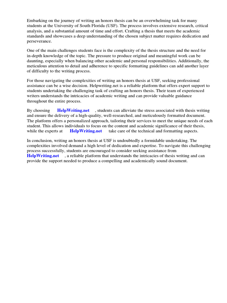 Honors Thesis Usf | PDF | Bottled Water | Thesis
