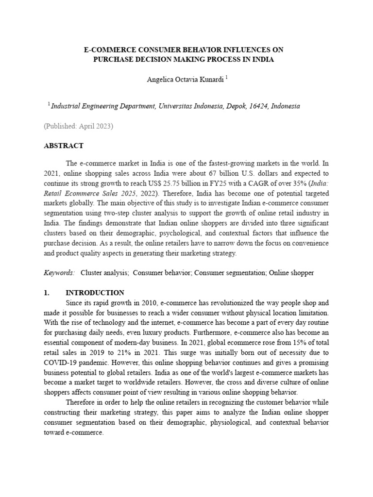 E-Commerce Consumer Behavior in India | PDF | Online Shopping | E Commerce