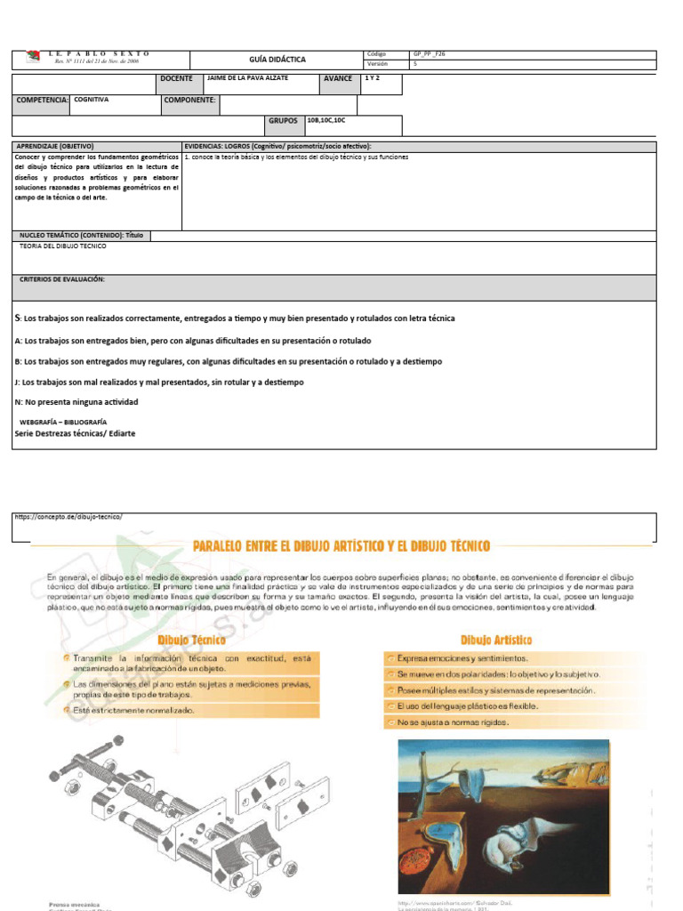 Guia 1 Elementps Del Dibujo Tecnico 2024 | PDF
