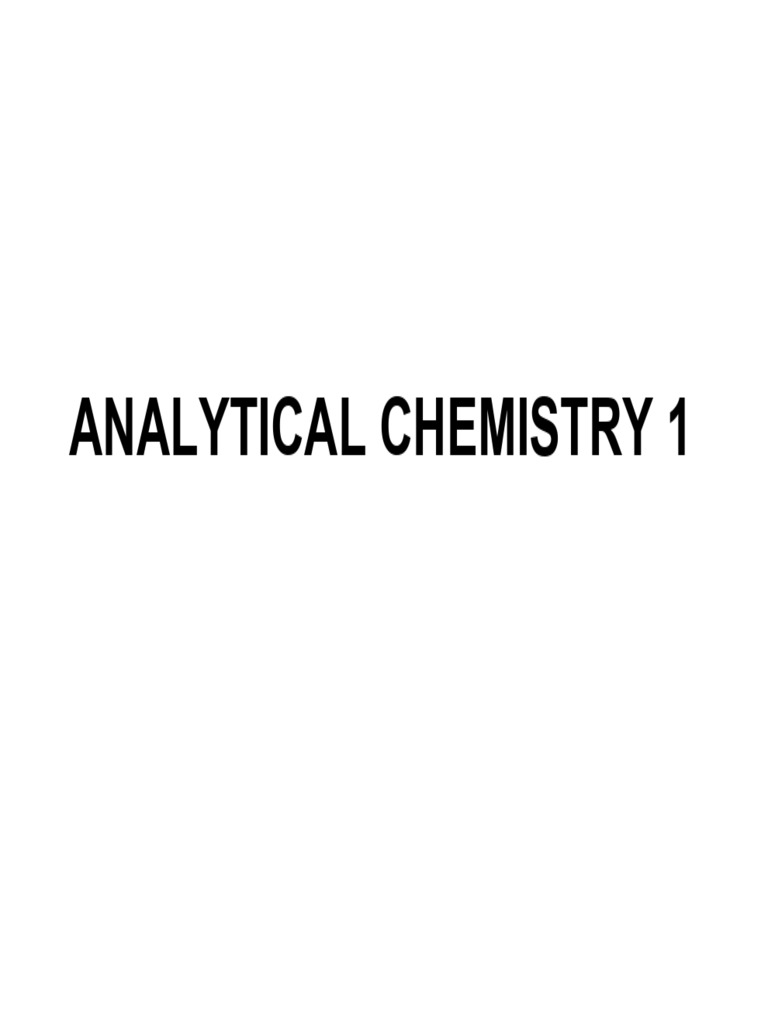 Analytical Chemistry 1 (Compatibility Mode) | PDF | Analytical Chemistry | Sampling (Statistics)