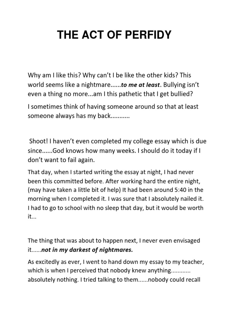 THE ACT OF PERFIDY by Kashvi Sophat | PDF