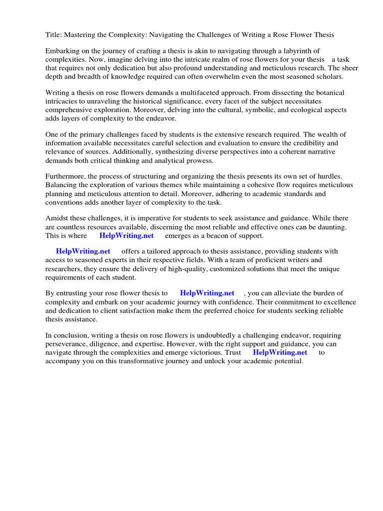 Rose Flower Thesis | PDF | Rose