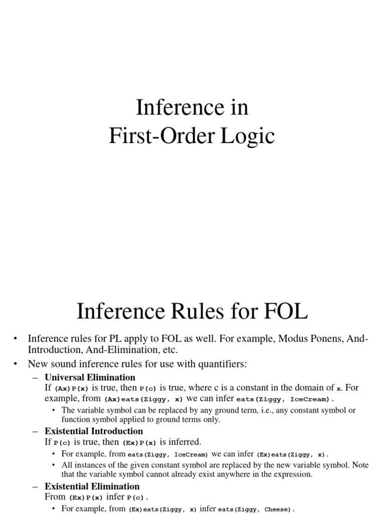 Lecture FOL Inference | PDF | First Order Logic | Mathematics