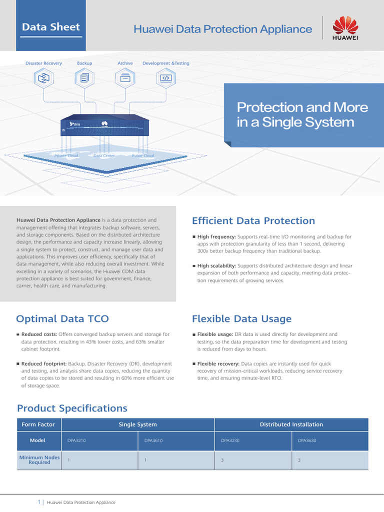 Huawei Data Protection Appliance Data Sheet | PDF | Backup | Oracle ...
