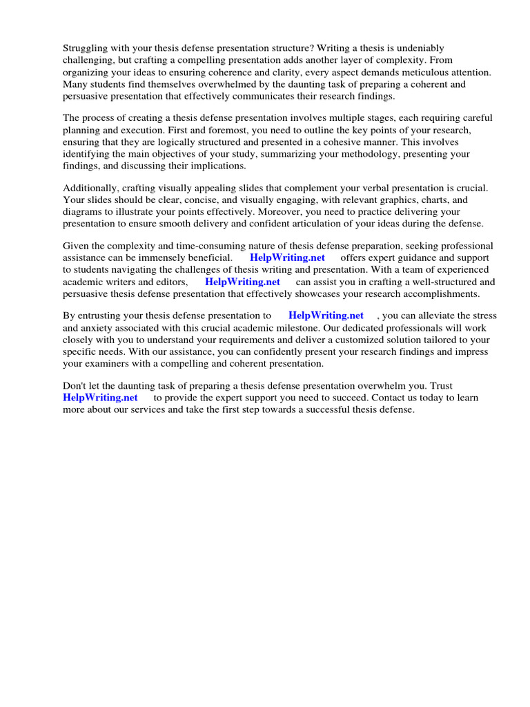 Thesis Defence Presentation Structure | Download Free PDF | Thesis ...