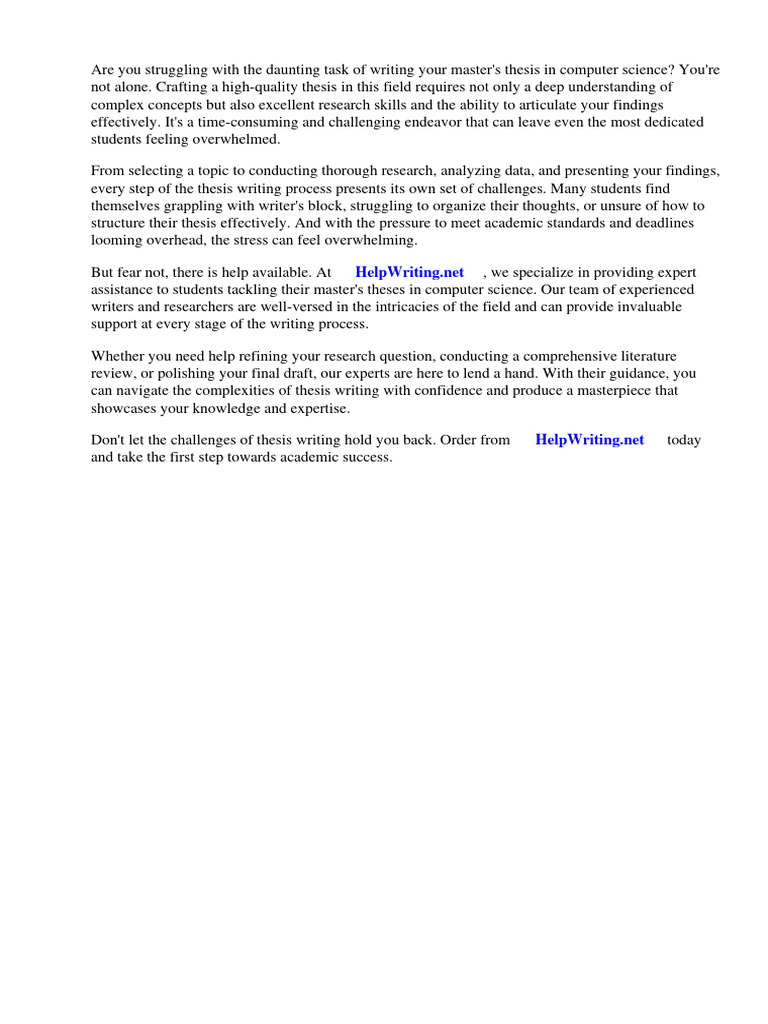 Master Thesis Example Computer Science | PDF | Thesis | Computer Science Master Thesis Example Computer Science | PDF | Thesis | Computer Science