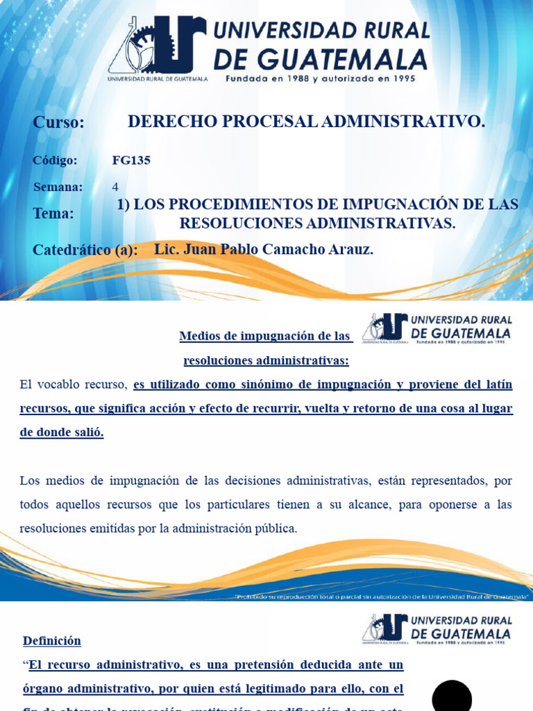 Clase 4 Los Procedimientos de Impugnación de Las Resoluciones ... Clase 4 Los Procedimientos de Impugnación de Las Resoluciones ...