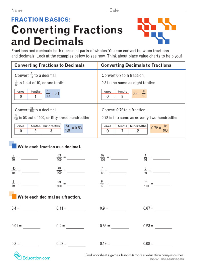Fraction and Decimal Conversion Guide | PDF | Decimal | Naming Conventions