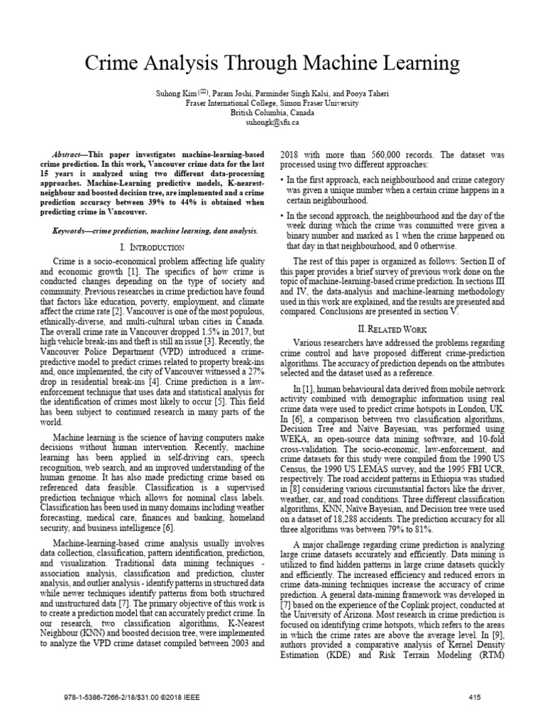 Crime Data Mediante Machine Learning | PDF | Machine Learning | Statistical Classification