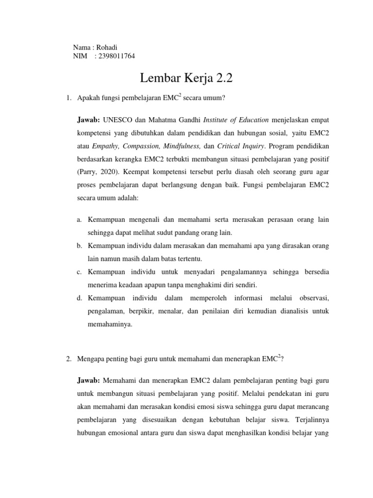 Pembelajaran EMC2: Pentingnya Kompetensi Empati dan Mindfulness | PDF | Karier & Perkembangan ...