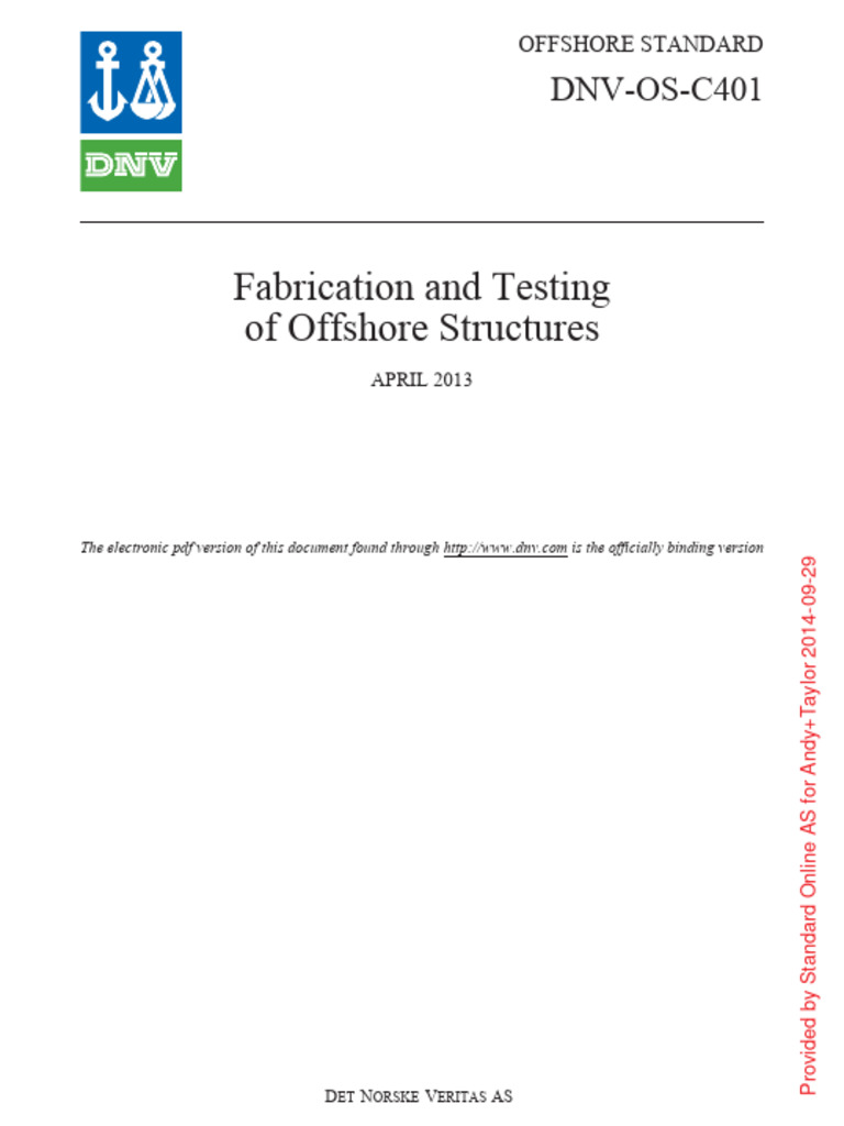 DNV C401 - 2013 | PDF