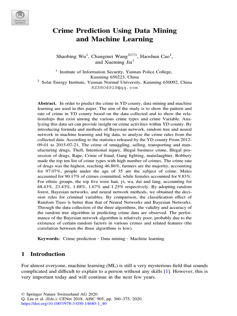Crime Prediction Using Data Mining | PDF | Machine Learning ...