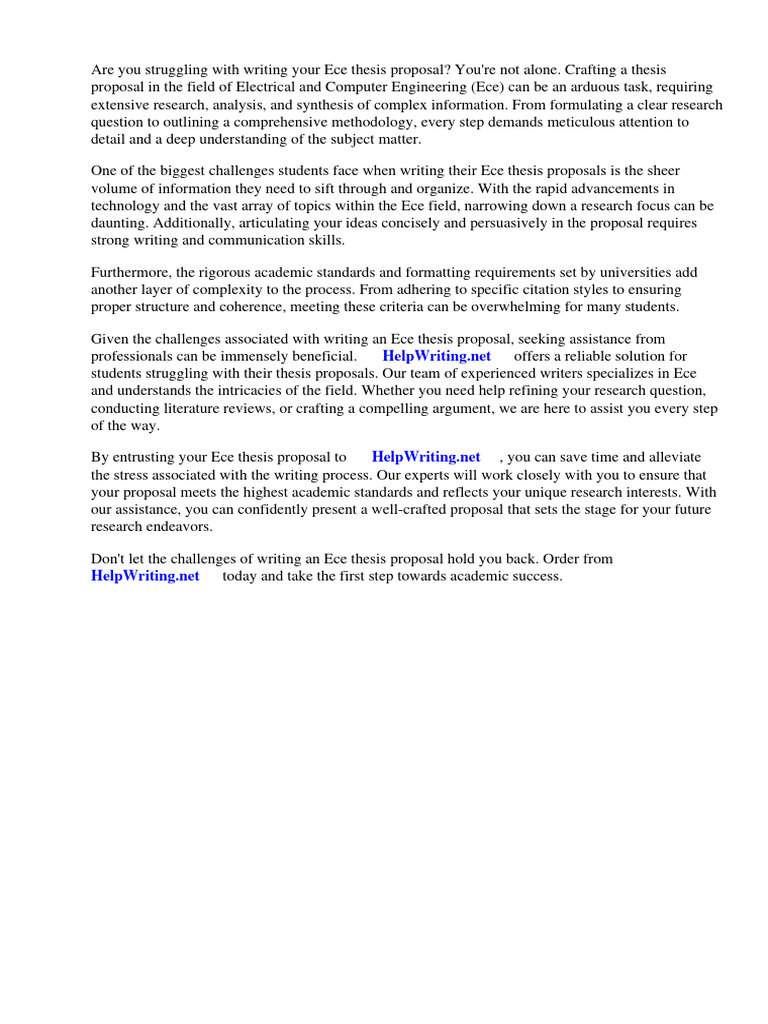 Ece Thesis Proposals | Download Free PDF | Thesis | Electronic Engineering