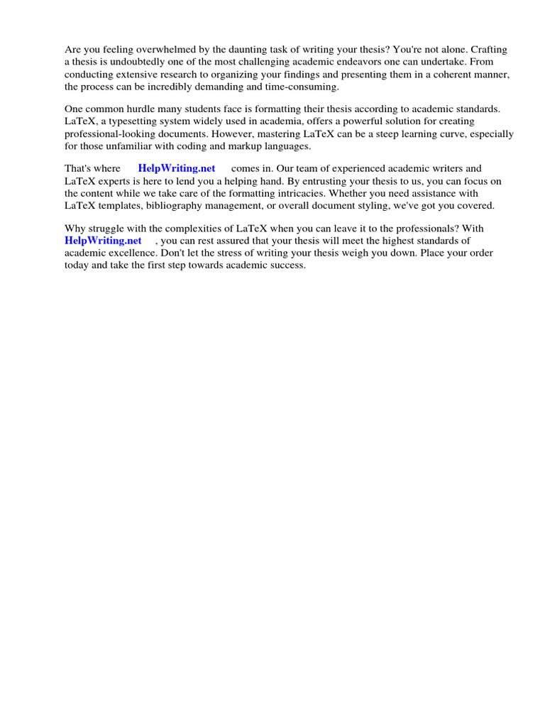 Writing A Thesis With Latex PDF | PDF | Thesis | Te X