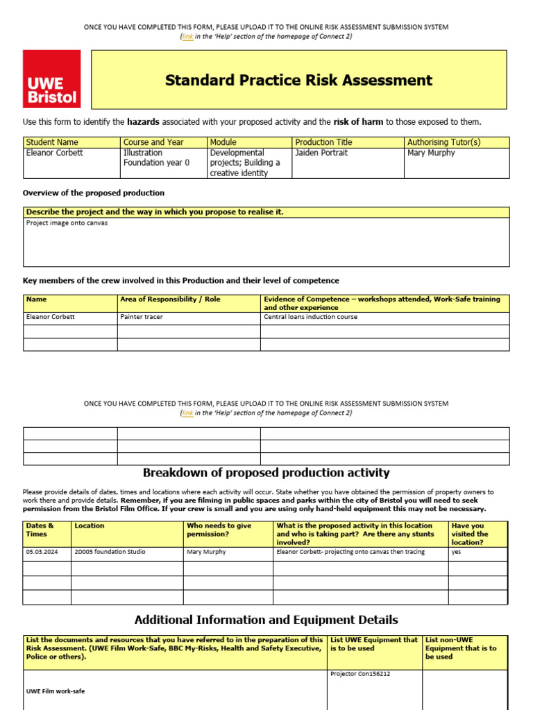 Projector Risk Assessement 2 | PDF | Risk | Risk Assessment