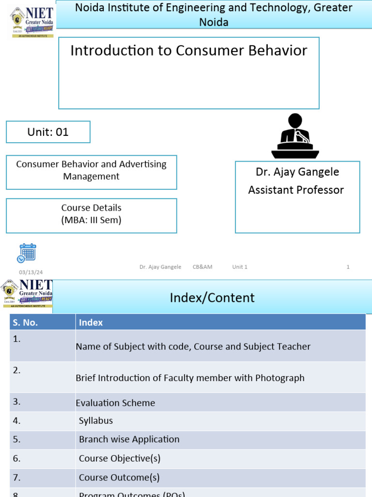 Unit 1 | PDF | Consumer Behaviour | Behavior
